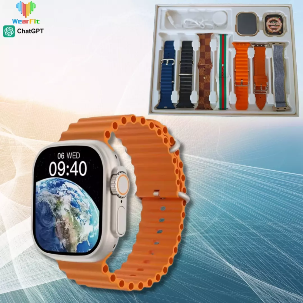 MS-DROP - Smartwatch Hw Ultra 2 Com 7 Pulseiras + Case Chat GPT ...